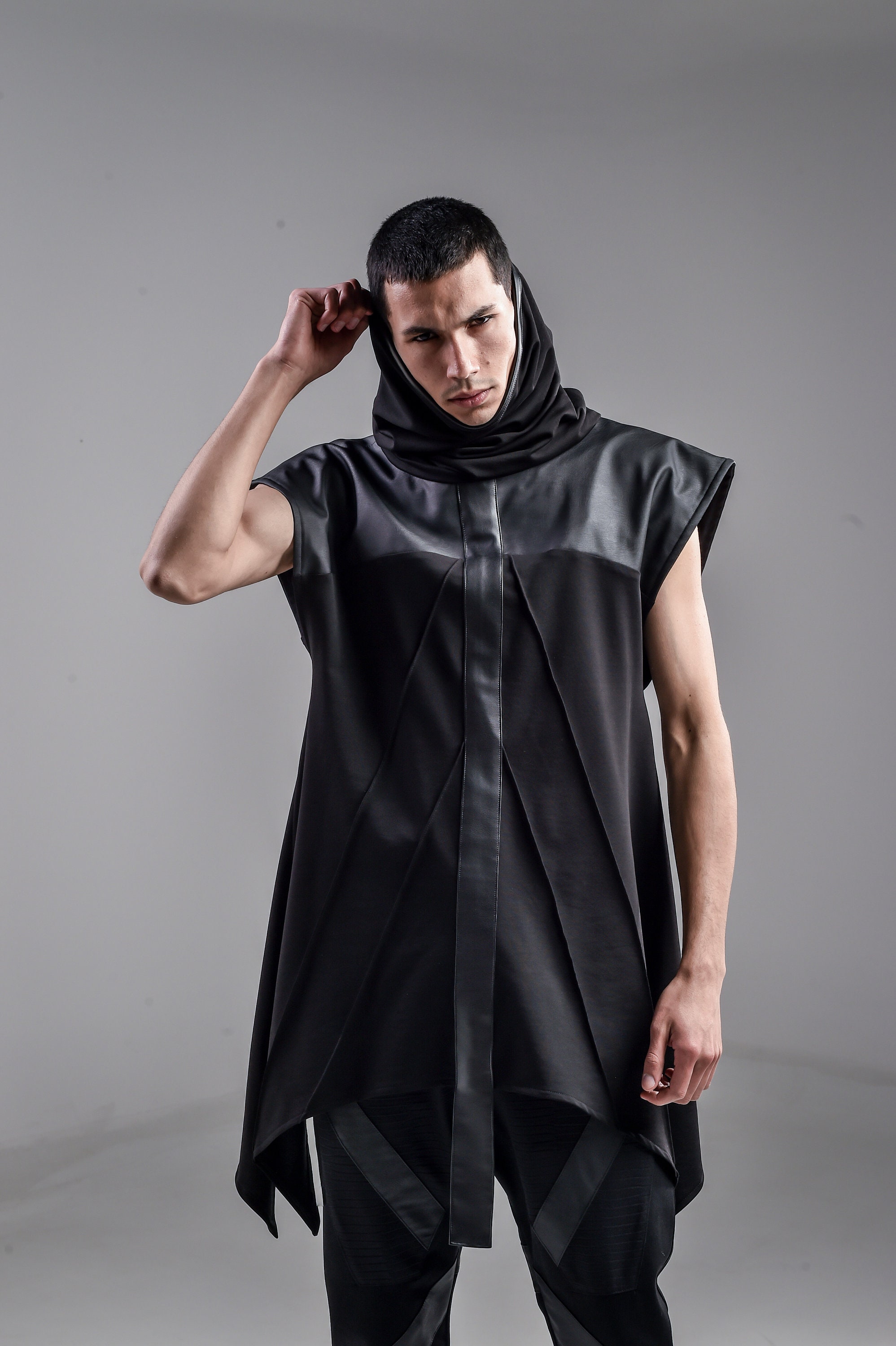 Egotist Poncho (black Men Poncho-street Men Fashion-poncho Men ...