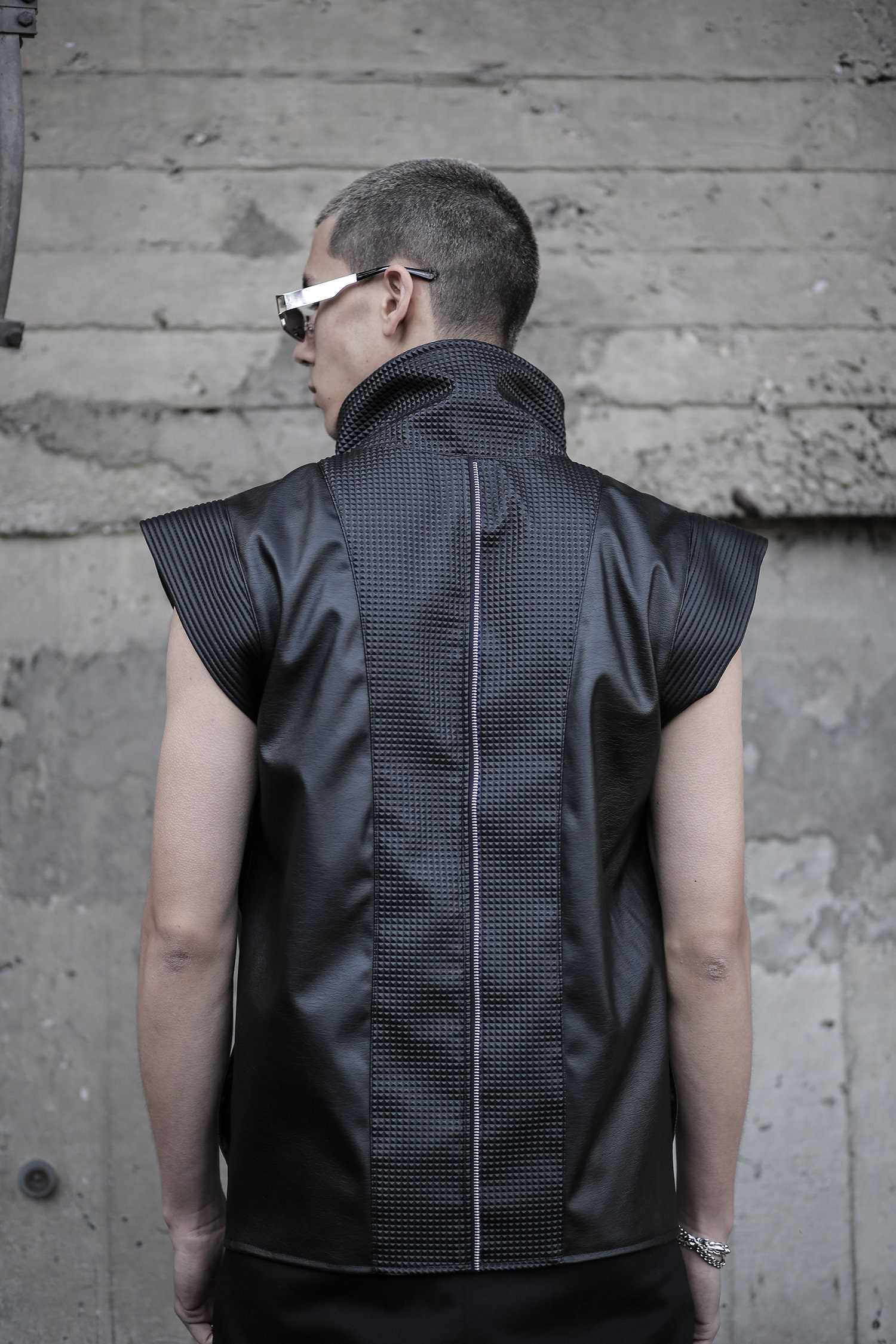 Reactor Jacket faux Leather Jacket-leather Vest-avantgarde - Etsy