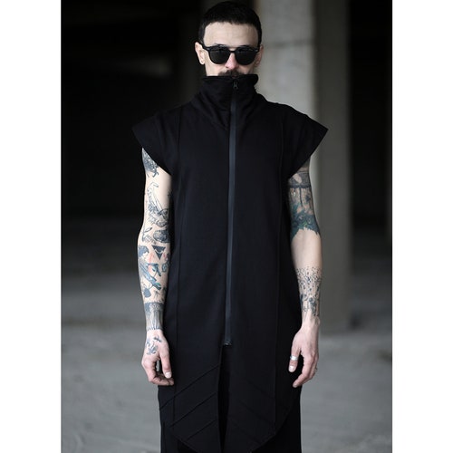 Code Black Vest black Men Clothing-alternative - Etsy