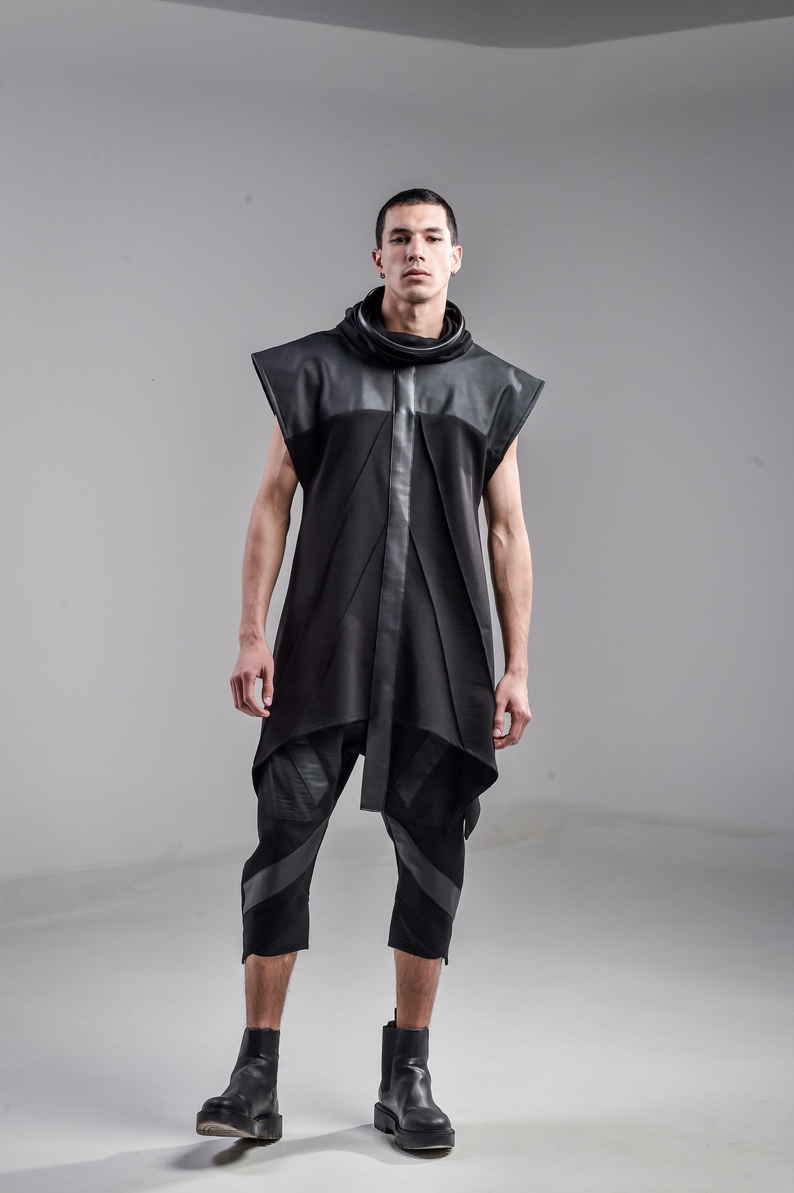Egotist Poncho (black Men Poncho-street Men Fashion-poncho Men ...