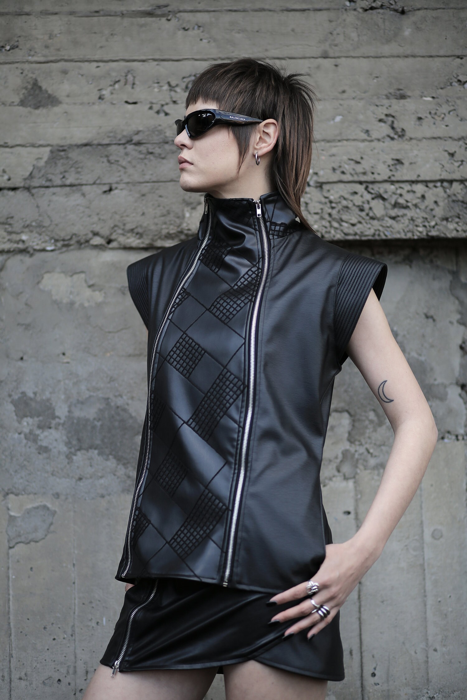 Anchor Jacket (faux Leather Jacket-leather Vest-street Fashion ...