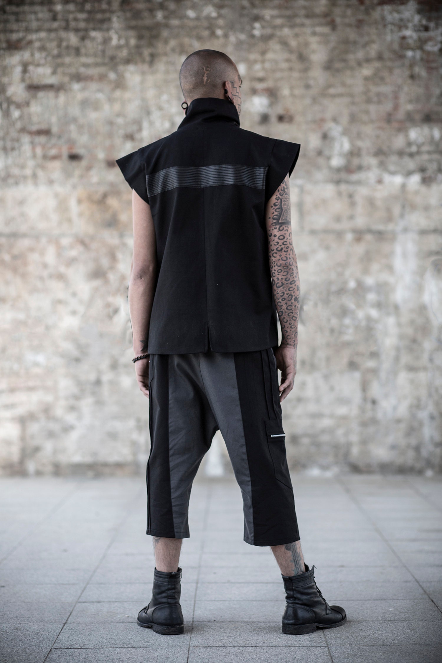 Grid Jacket (men Black Fashion-alternative Clothing-avantgarde-denim ...