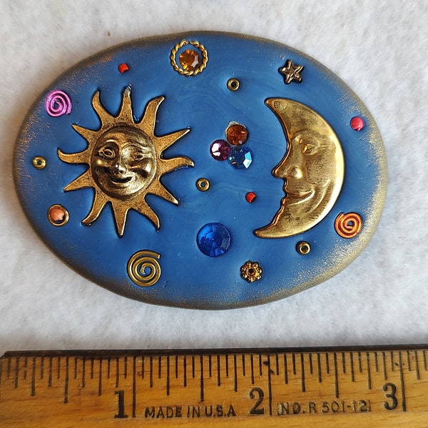 Moon Brooch - Etsy