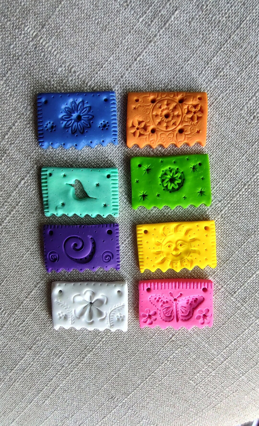 Custom Order, 8-pc Papel Picado, Mexican Decor, Buttons, Tapestry Decor ...