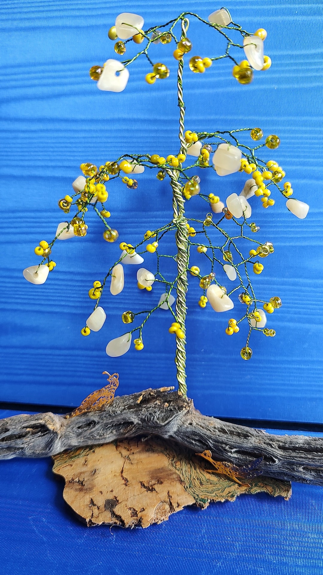 Palo Verde, AZ State Tree in Bloom, With Road Runner, Gamble Quail, and ...