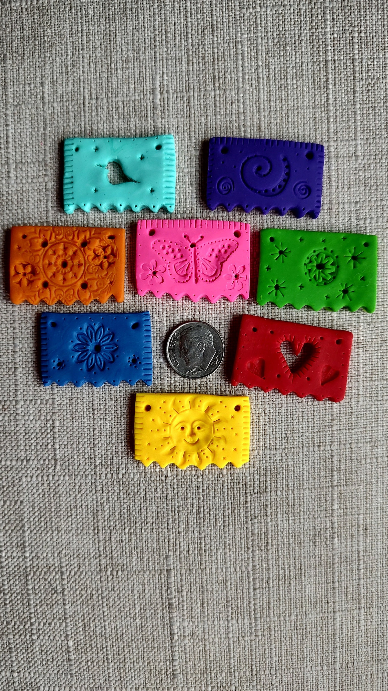 Custom Order, 8-pc Papel Picado, Mexican Decor, Buttons, Tapestry Decor ...