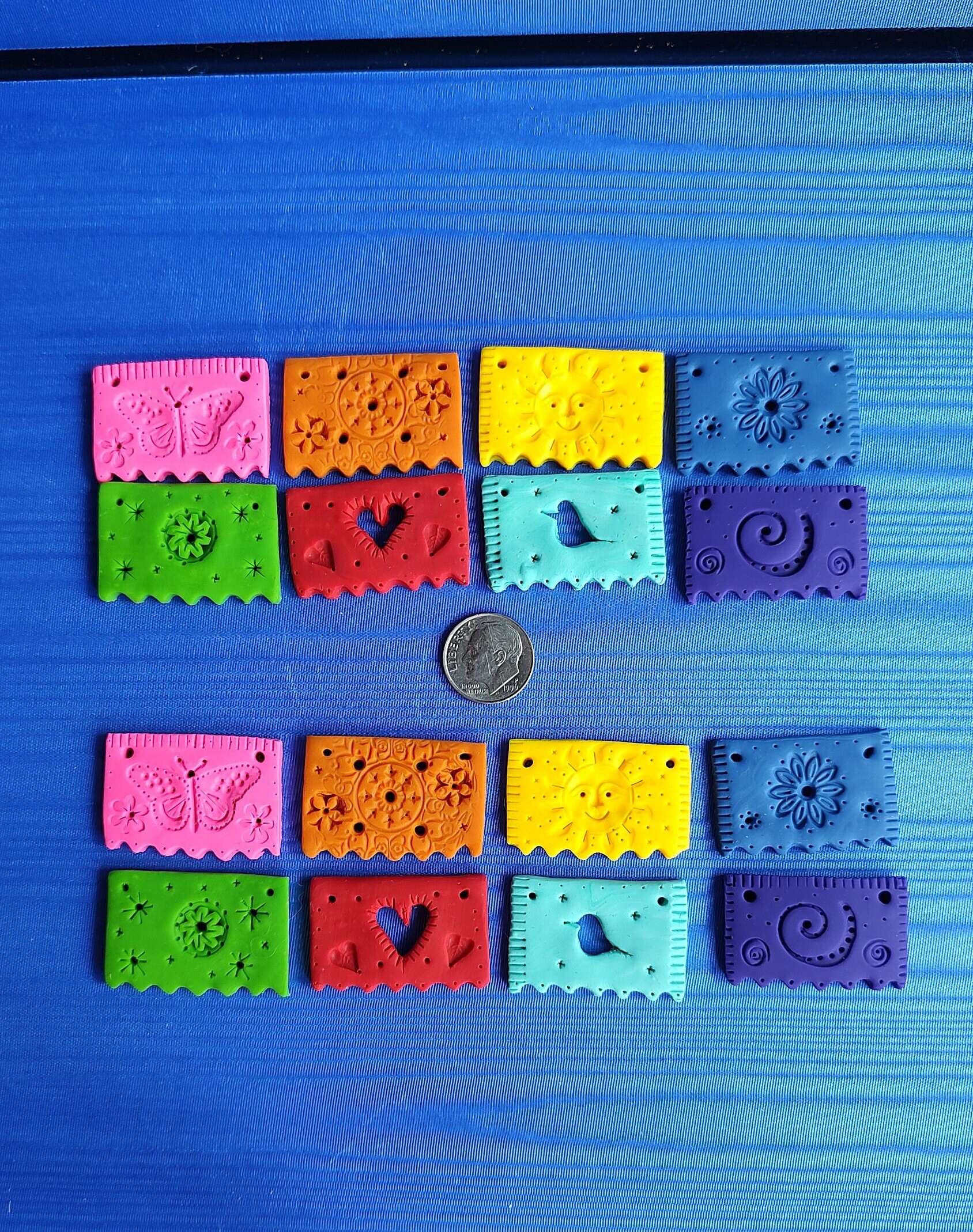 Custom Order, 8-pc Papel Picado, Mexican Decor, Buttons, Tapestry Decor ...