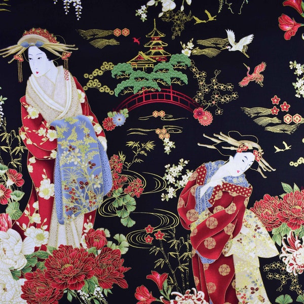 Geisha Fabric - Etsy