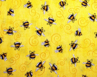 Bee print fabric | Etsy