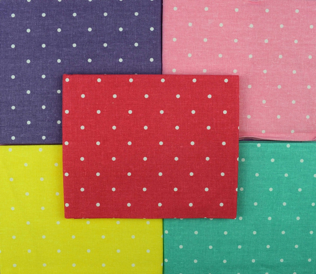 Pastel Spotty Fat Quarter Bundle, Pastel Cotton Fabric, Polka Dot ...