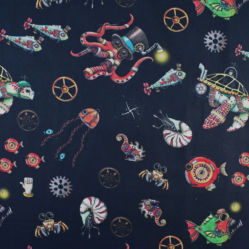 Steampunk Fabric - Etsy