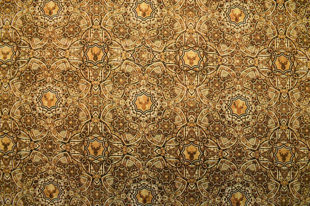 Stag Head Medallion Quilting Fabric - Timberland Trails Cotton - Price ...