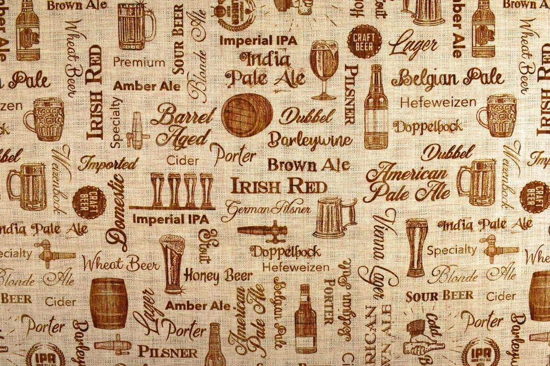 Beer Fabric, Types of Beer, Quilting Fabric, Cotton Fabric, Quilting ...