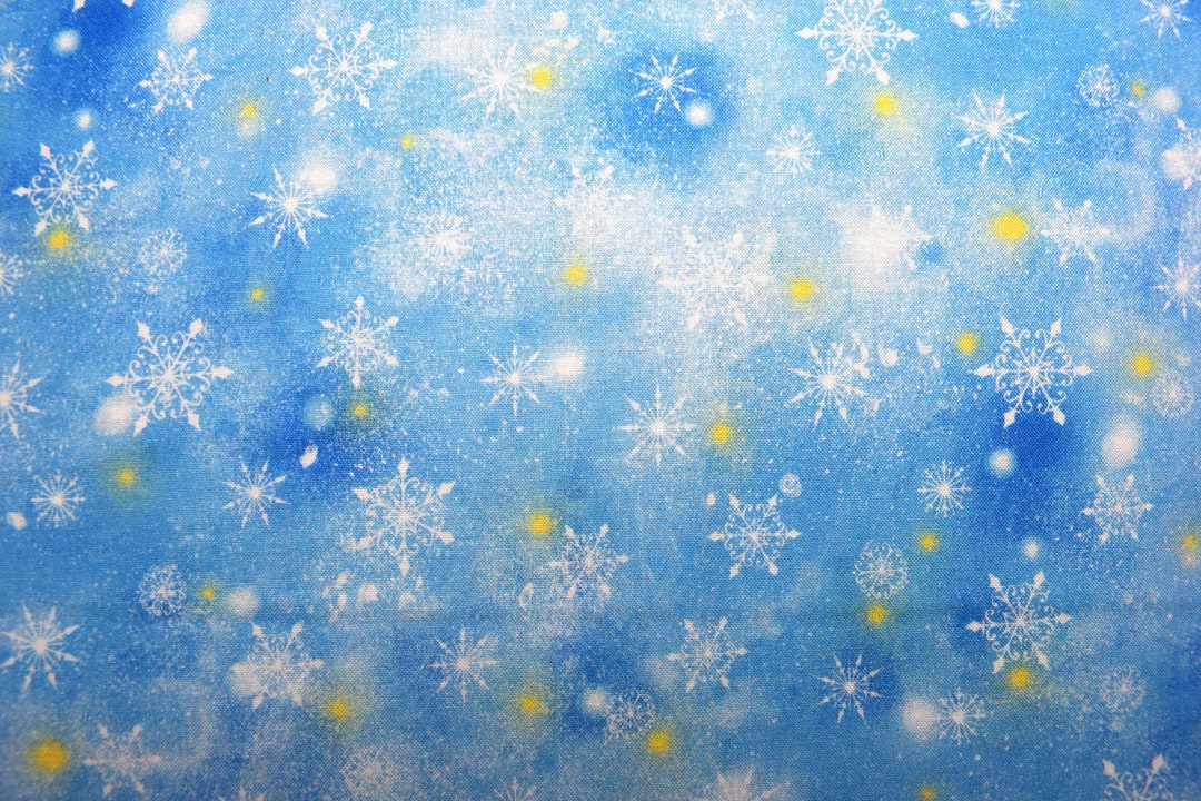 Light Blue Snowflake Fabric, Woodland Cuties, Christmas Quilting Fabric ...
