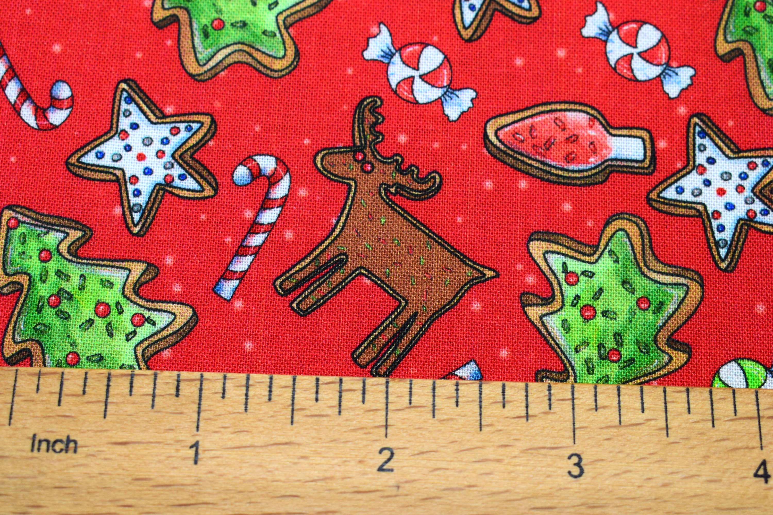 Christmas Cookie Fabric: Reindeer Antics Quilting Cotton - Price by ...