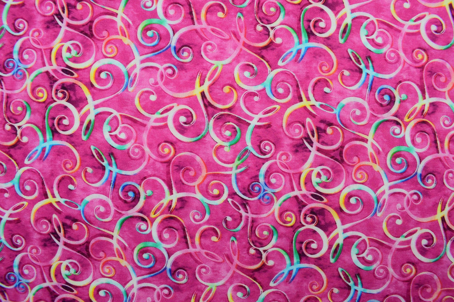 Vibrant Pink Scrollwork Cotton Quilting Fabric - Price by Half Metre - Etsy