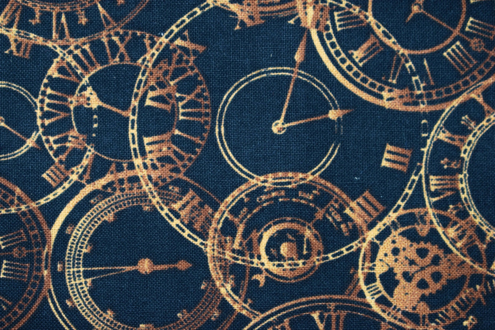 Steampunk Clocks Quilting Fabric Cotton Fabric Price by the - Etsy