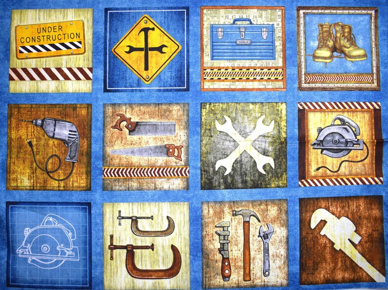 Craftsman Quilting Panel Woodworking Fabric Quilting - Etsy