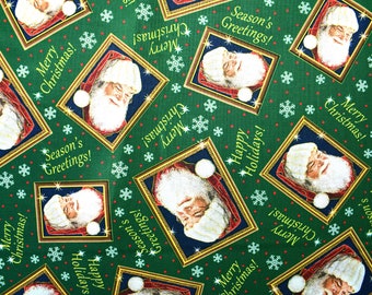 Santa Claus Fabric | Etsy
