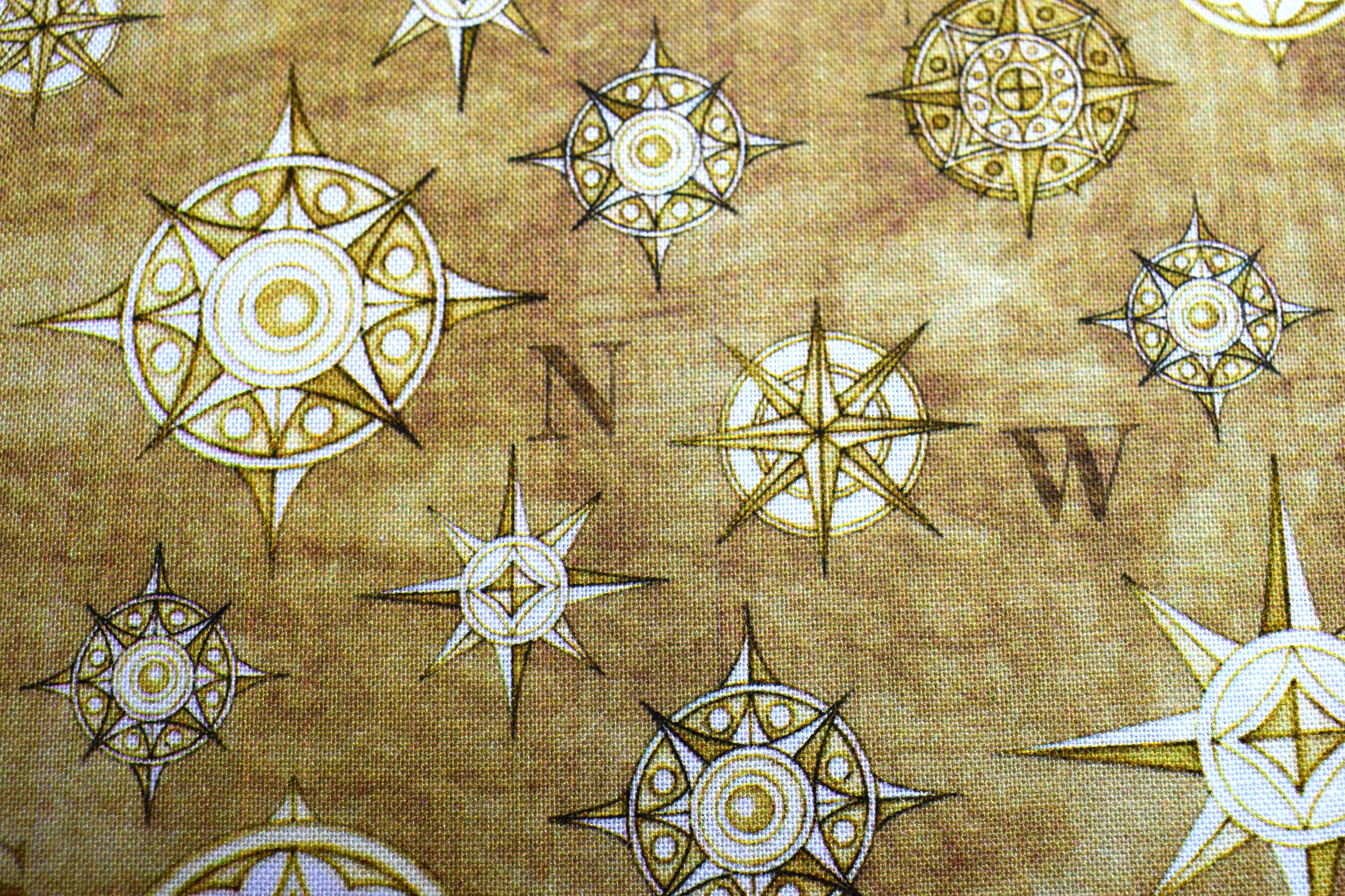 Beige Compass fabric Quilting fabric cotton fabric quilting | Etsy