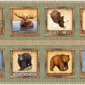American Wilderness Panel, Quilting Panel, Cotton Fabric, Timberland ...