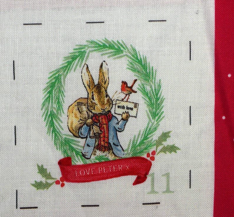 Peter Rabbit Advent Calendar Fabric Panel, Christmas Quilting - Etsy