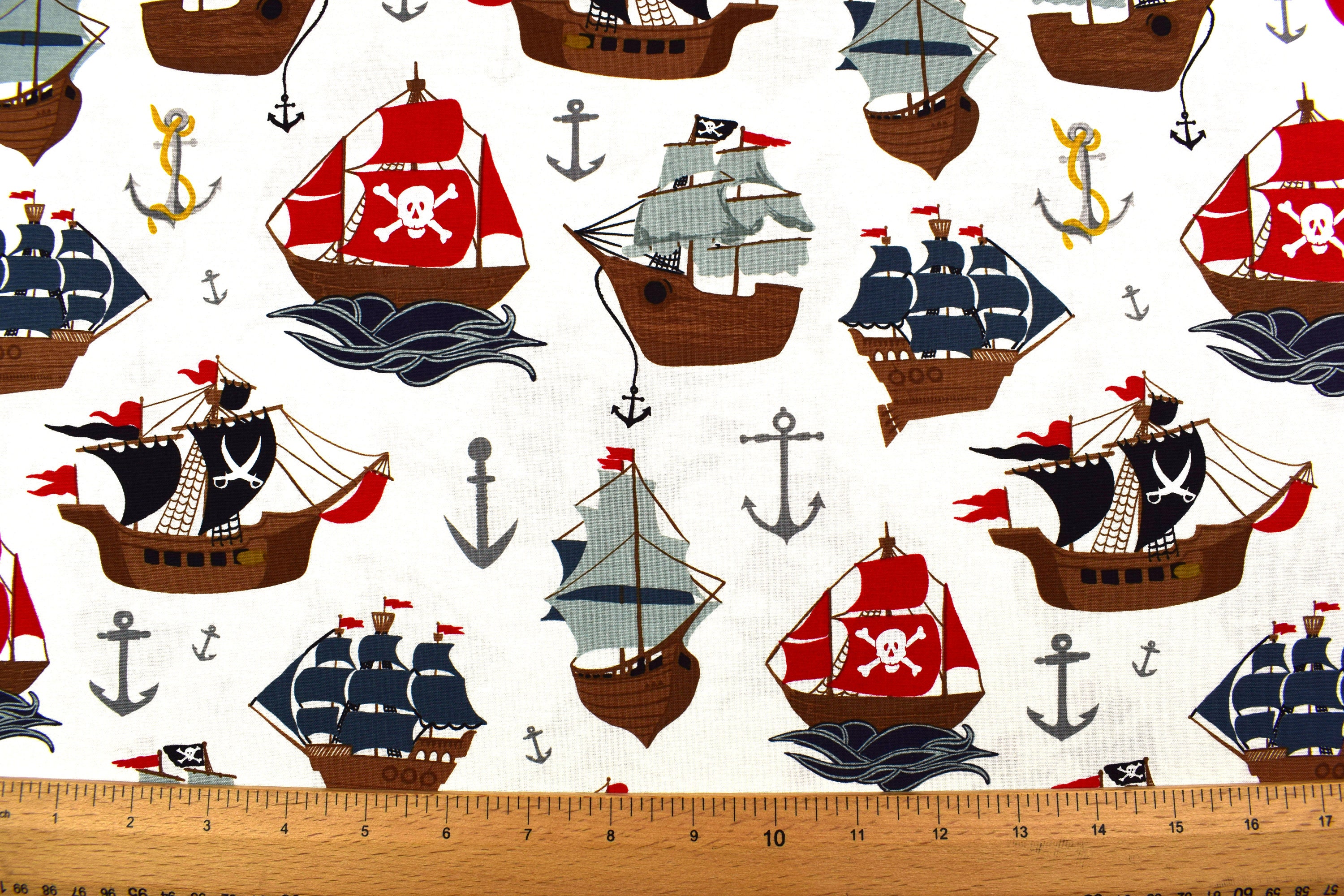 Pirate Ship Fabric Quilting Fabric Pirates Tale Riley Blake - Etsy