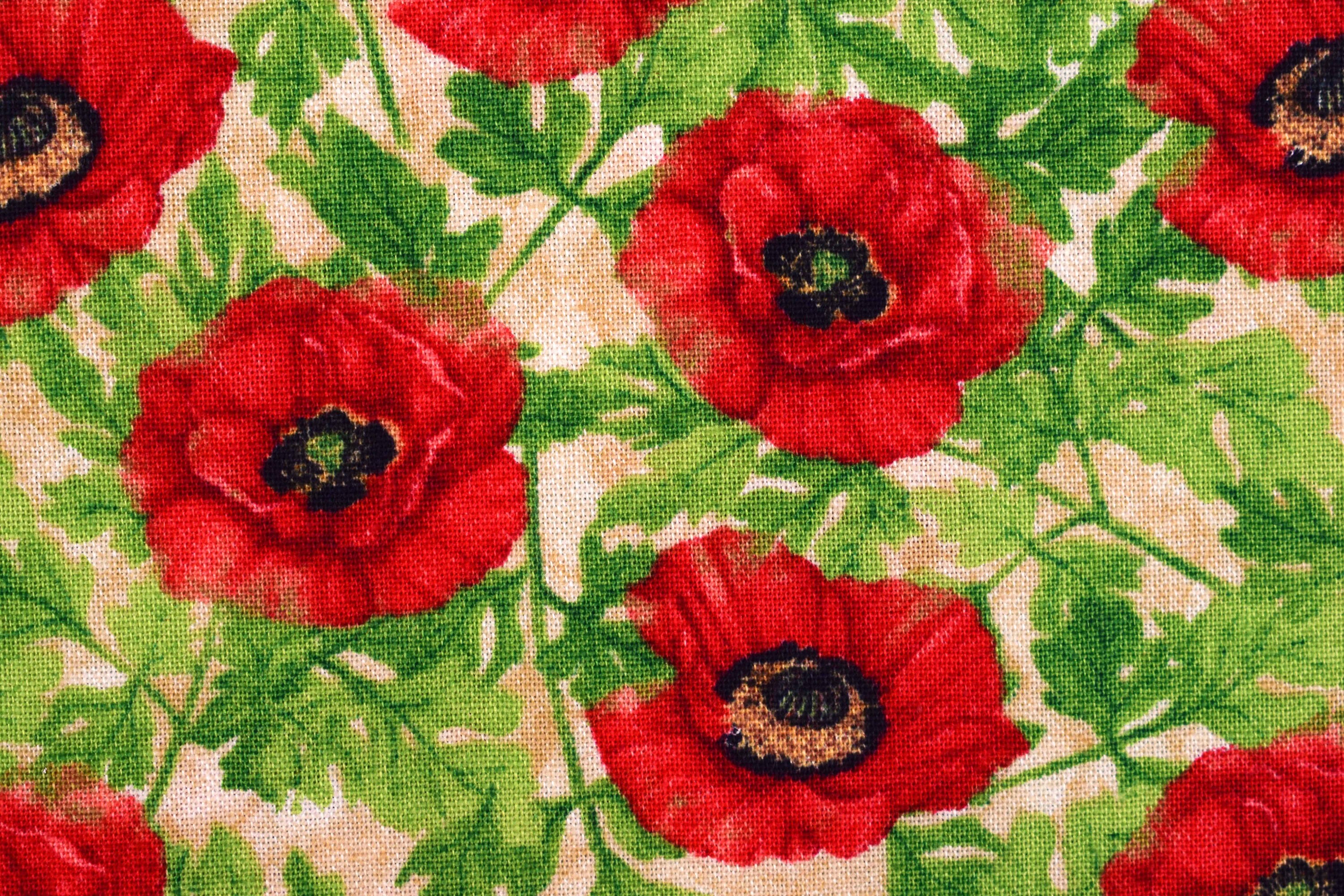 Poppy fabric poppies quilting fabric Price by the Half | Etsy