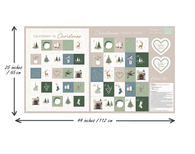 Cosy Christmas Fabric Advent Calendar Panel, Re-usable Advent Calendar ...