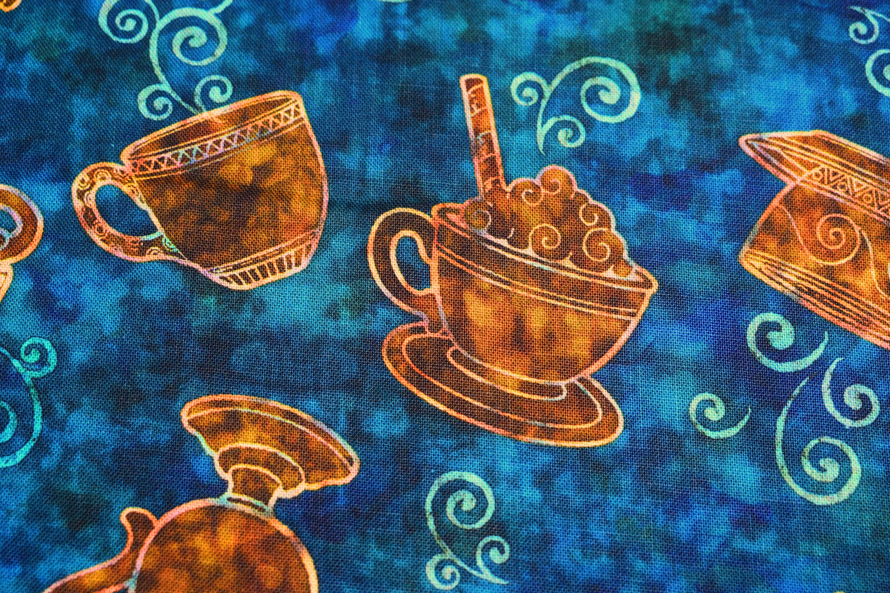 Large coffee cup fabric Quilting fabric cotton fabric | Etsy