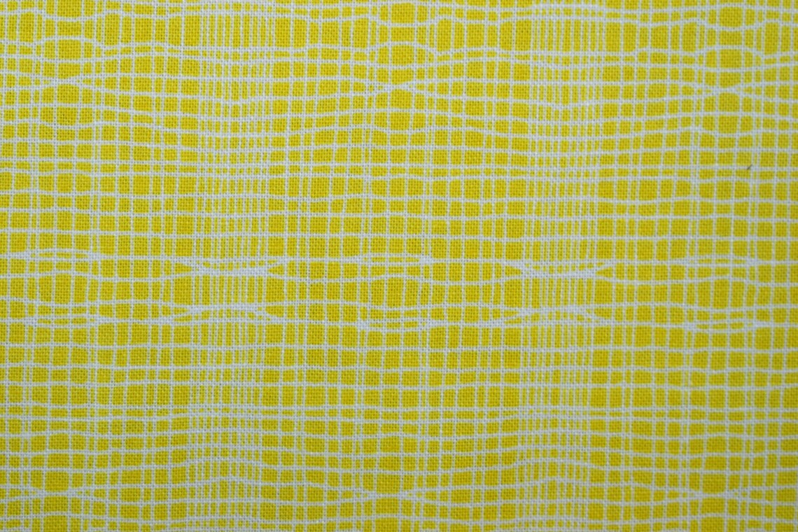 Yellow Checked Fabric Yellow Blender Quilting Fabric | Etsy