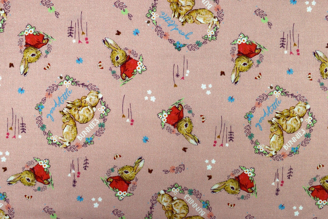 Flopsy Mopsy Fabric, Peter Rabbit, Beatrix Potter Price by the Half ...