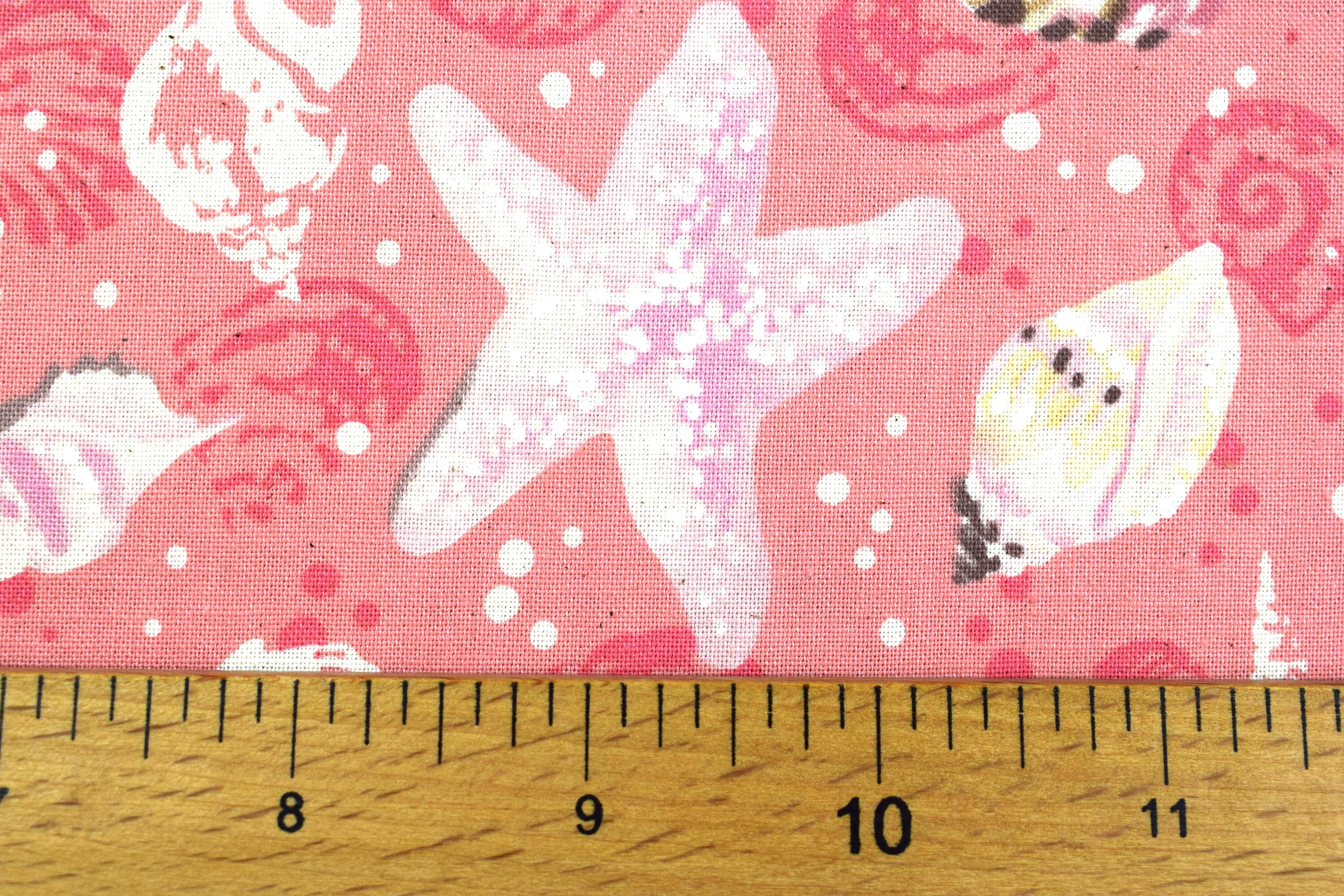 Starfish and Shell Fabric cotton quilting fabric Sunset | Etsy
