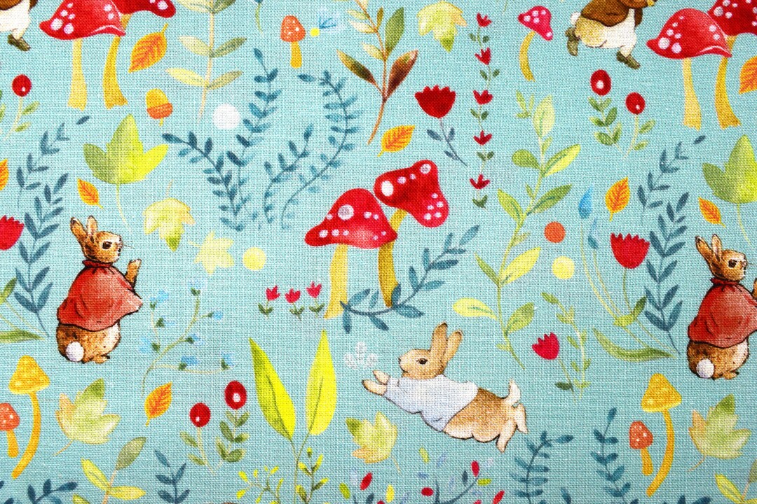 Peter Rabbit Fabric, Organic Cotton Quilting Fabric, Among the ...