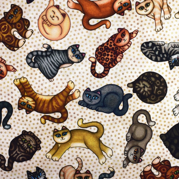 Cat Print Fabric - Etsy
