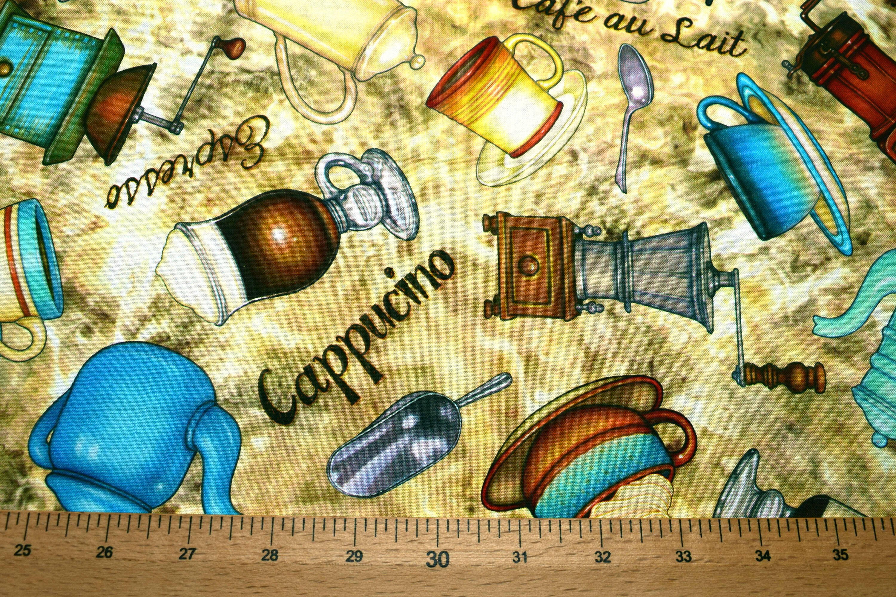 Coffee Grinder Fabric Quilting Fabric Cotton Fabric - Etsy