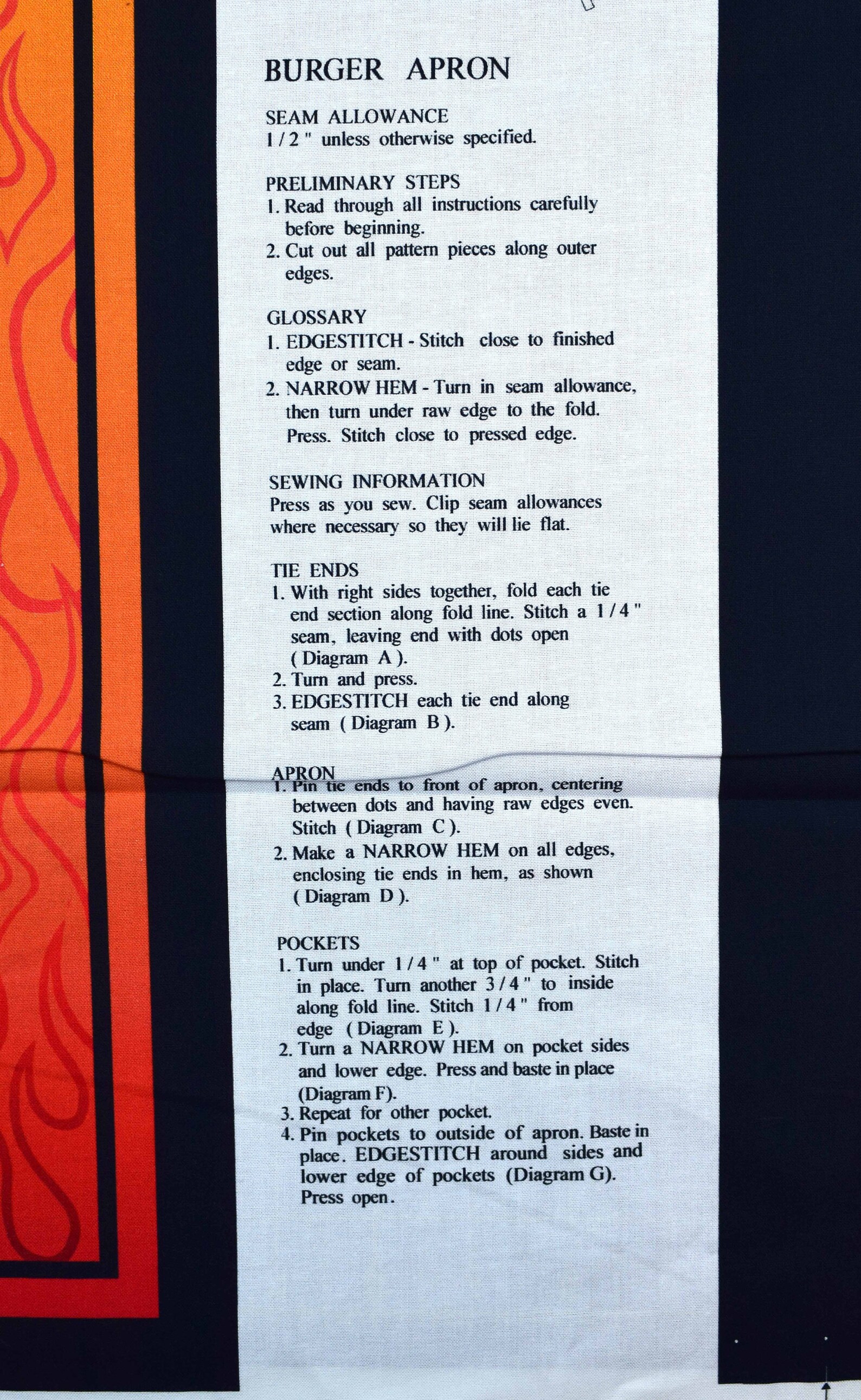 Burger Apron Barbecue Apron Panel BBQ Apron Craft Panel | Etsy