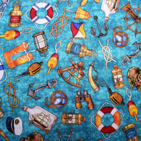 Nautical Fabric - Etsy UK