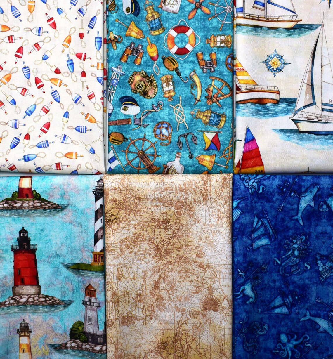Sailing fabric bundle fabric collection Smooth Sailing by | Etsy