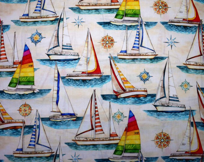 Vintage Boat Fabric Pirate Ships Grey Stormy Sea by Teja Jamilla ...