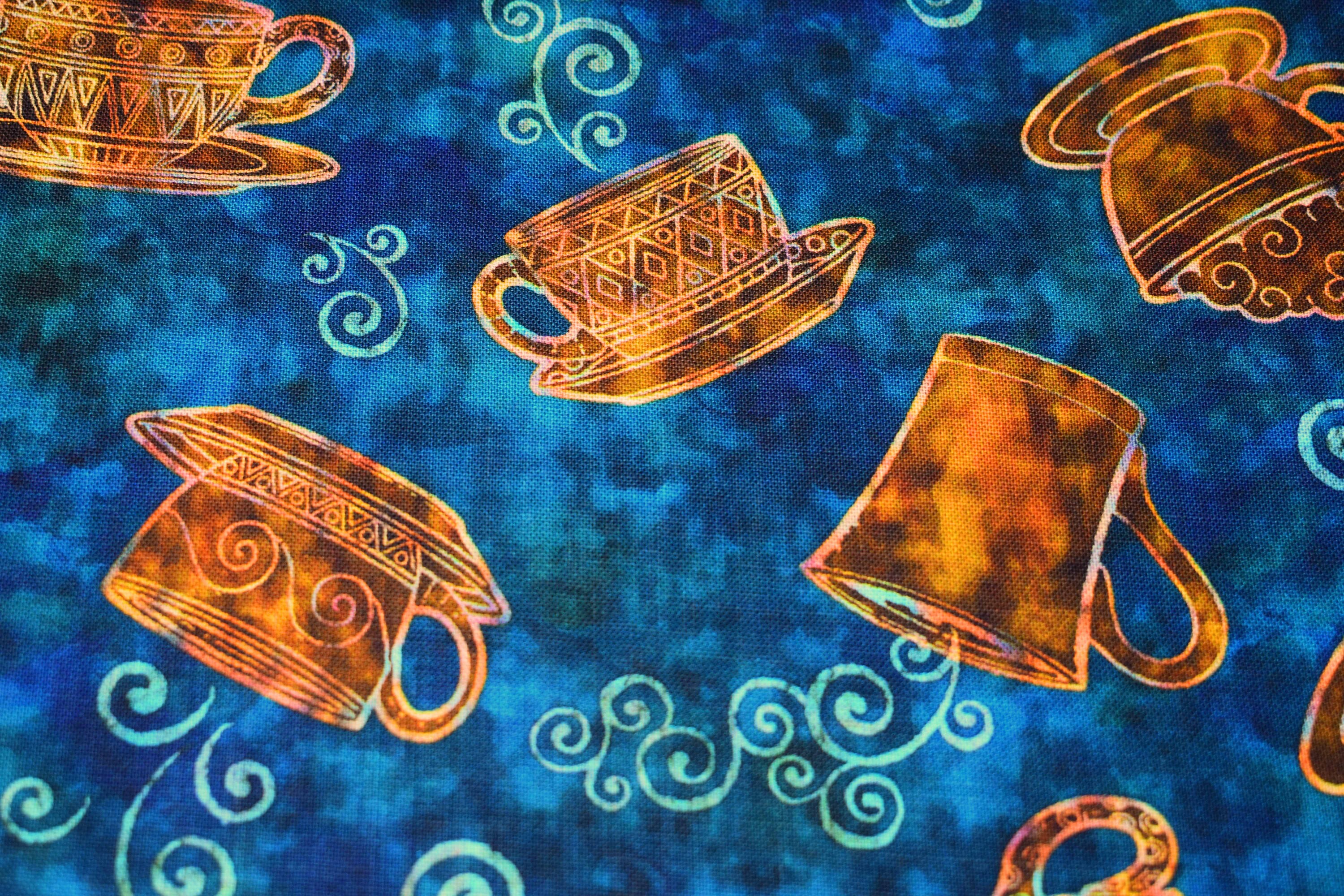 Large coffee cup fabric Quilting fabric cotton fabric | Etsy