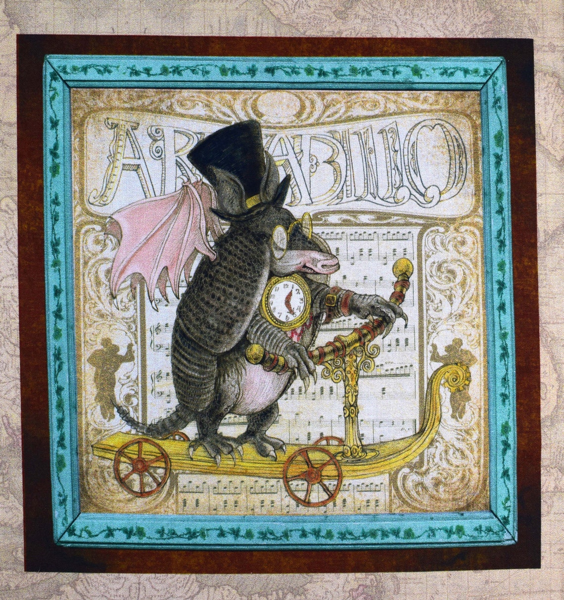 Steampunk Fantasy fabric panel Quilting panel Fantasy and | Etsy