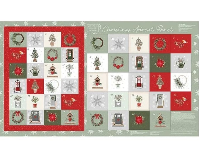 Fabric Advent Calendar Panel: Welcome Home Design, Reusable Christmas ...