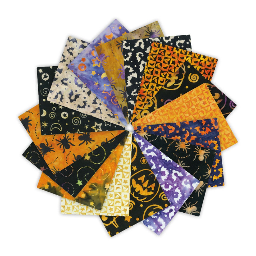 Halloween Fabric Bundle, Quilting Fabrics , Cotton Fabric, Fabric Tiles ...