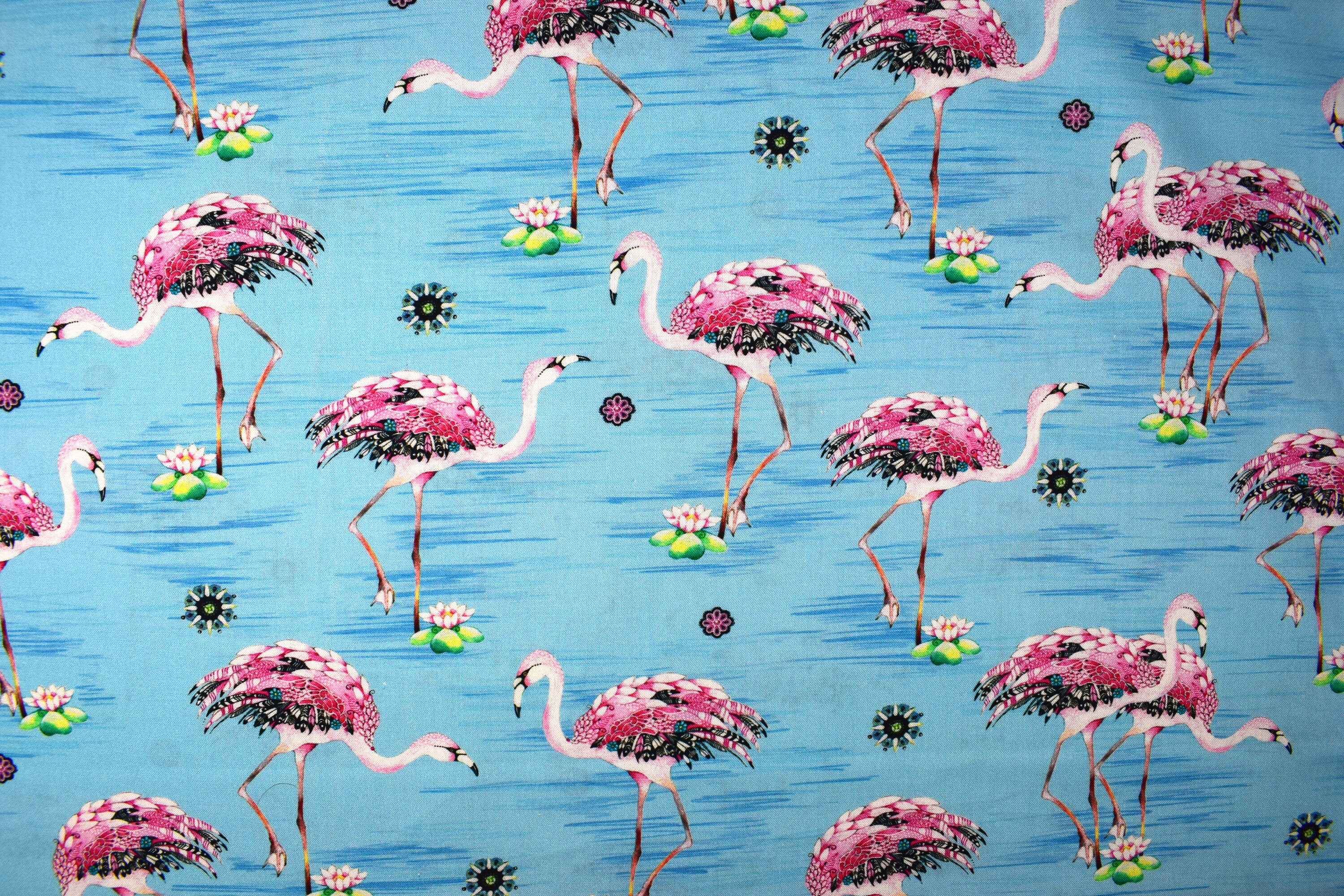 Flamingo Fabric Quilting Fabric Cotton Fabric Quilting | Etsy