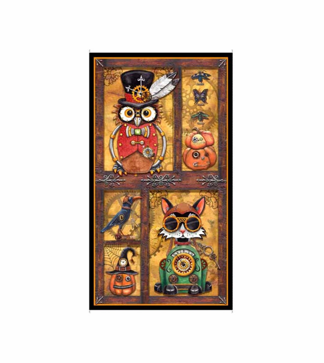 Steampunk Halloween Fabric Panel, Quilting Panel, Quilting Treasures - Etsy