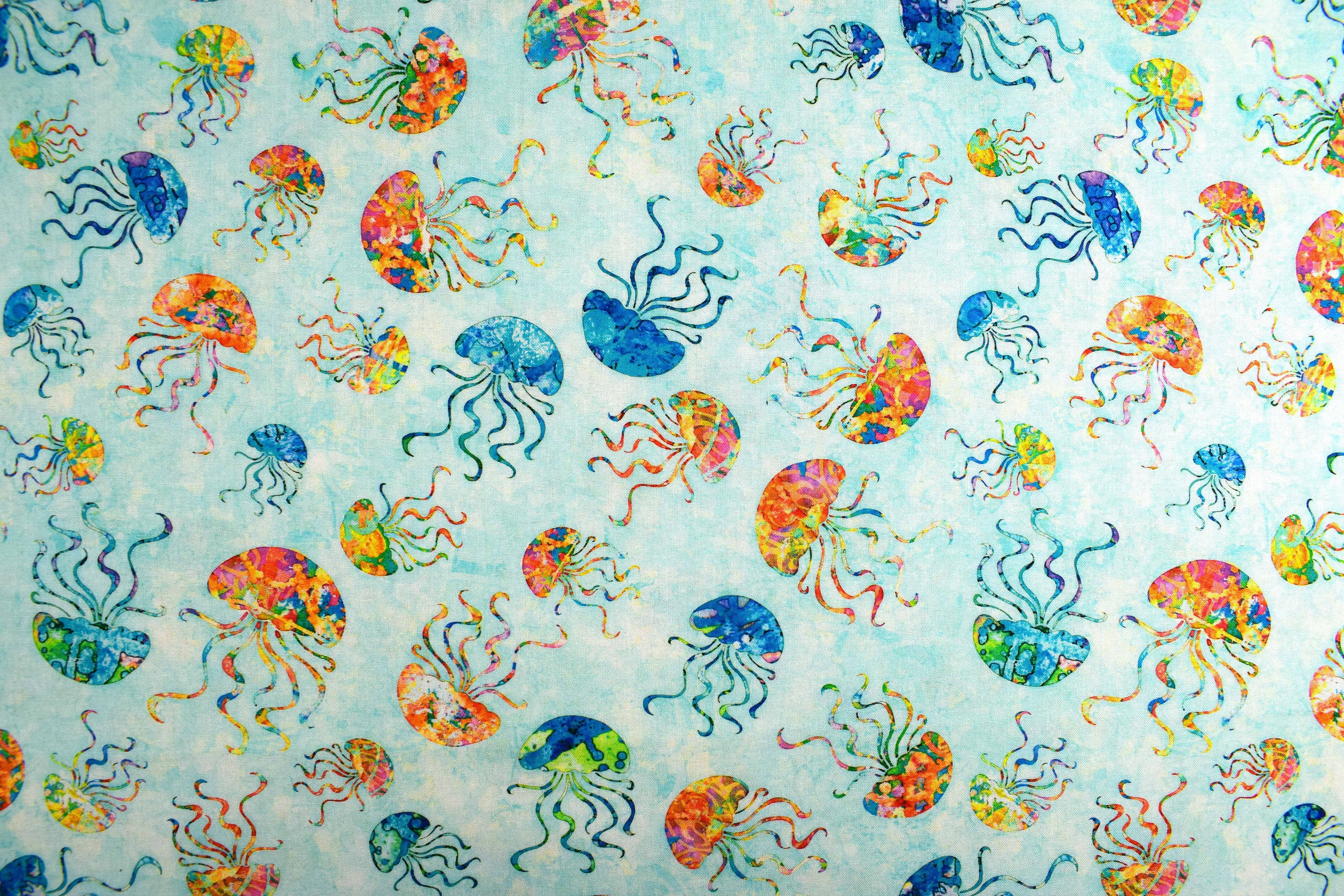 Jellyfish Fabric Quilting Fabric Cotton Fabric Quilting | Etsy