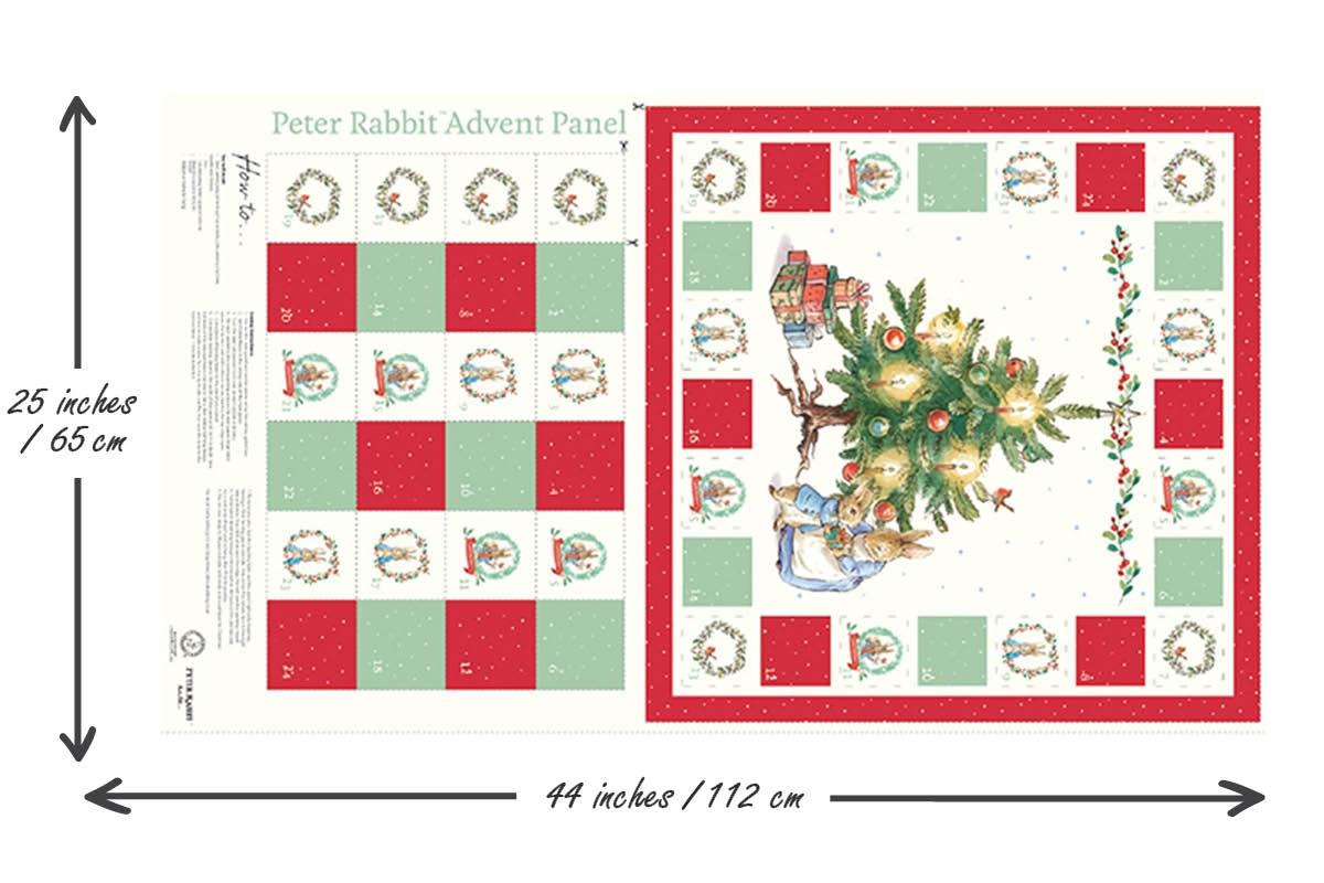 Peter Rabbit Advent Calendar Fabric Panel, Christmas Quilting - Etsy