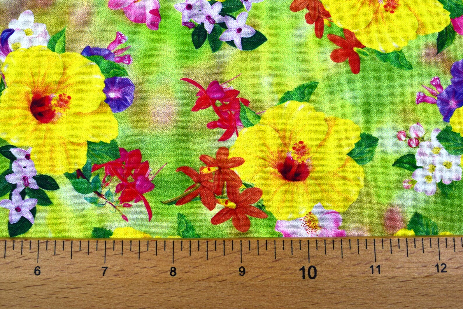 Hibiscus Fabric Yellow Floral Fabric Quilting Fabric Cotton - Etsy