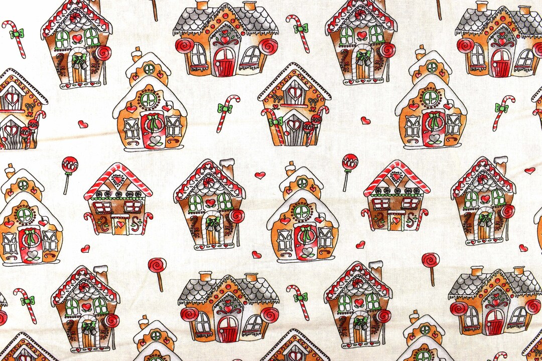 Gingerbread House Fabric: Christmas Quilting Cotton - Price by Half ...